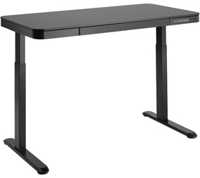 tectake 404316 elektricky výškově nastavitelný psací stůl zola 120,4x60,4x72-122cm - černá