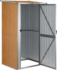 Zahradní domek hnědý 118,5 x 97 x 209,5 cm pozinkovaná ocel 150902