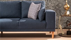 Hanah Home Rohová pohovka FRANZ tmavě modrá levá 825BLC1395