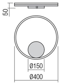 Redo 01-1900 nástěnné LED stmívatelné svítidlo Orbit pískově bílé, 26W, 4000K, ø40cm