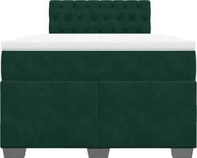 Box spring postel s matrací tmavě zelená 120x190 cm samet 3288567