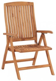 Skládací zahradní židle s poduškami 8 ks teak / látka Dekorhome Šedohnědá taupe