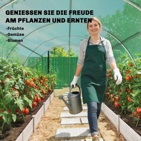Skleník cca 4 x 3 x 2 m Fóliový skleník s rolovací tyčí 2 dveře na zip a 8 oken se síťkou Podpěrné tyče Zelená barva