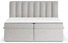 Světle šedá boxspring postel s úložným prostorem 160x200 cm Novento – Maison de Rêve