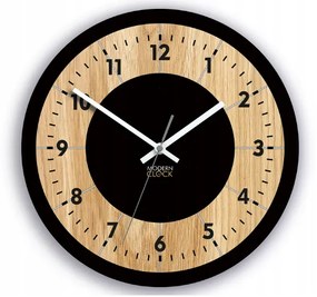 M.Clock Nástěnné dřevěné hodiny 33,5x33,5cm hnědé