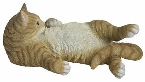 Esschert Design ESSCHERT DESIGN Zvířátka a postavy OUTDOOR "TRUE TO NATURE" Ležící kotě, š. 37,5 cm, balení obsahuje 3 ks! | strakatá