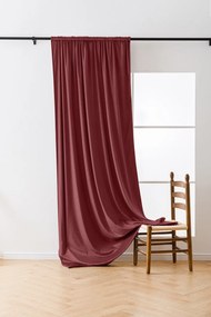 Vínový zatemňovací závěs VELVET 135x250 cm Zavěšení: Řasící páska