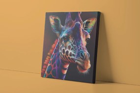 Obraz na plátně - barevná žirafa FeelHappy.cz Velikost obrazu: 100 x 100 cm