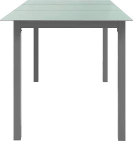 Zahradní stůl světle šedý 150 x 90 x 74 cm hliník a sklo 312204
