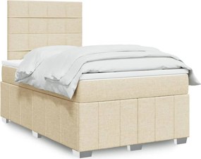 Box spring postel s matrací krémová 120x190 cm textil 3291612