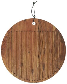 IB LAURSEN Kulaté krájecí prkénko Grooves Oiled Acacia 40,5 cm, přírodní barva, dřevo