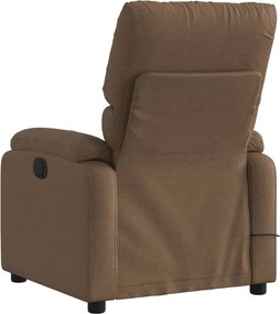 Elektrické masážní polohovací křeslo hnědé textil 3204816