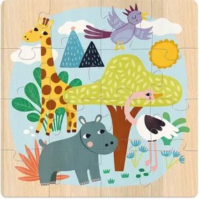 Vilac Dřevěné puzzle Světová zvířata / od 4 let