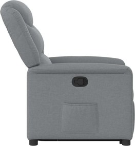Zvedací polohovací křeslo světle šedé textil 3303194