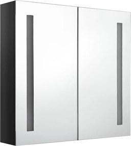 LED koupelnová skříňka se zrcadlem zářivě černá 62 x 14 x 60 cm 326519
