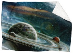 IMPAR Fleecová deka Vesmír 150x120 cm (Rozměr : 200 x 140 cm, Podšití beránkem: ANO)