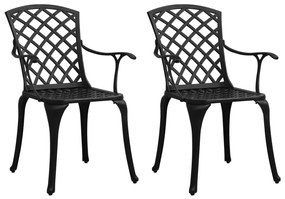 Zahradní židle 2 ks litý hliník černé,  315572 HangarStore.cz