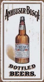 Plechová cedule Budweiser Anheuser  Busch láhev pivo