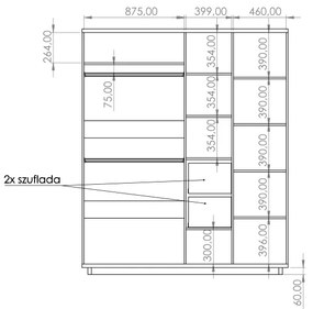 GiB Meble INES Výklopná šatní skříň / IN SZ4D