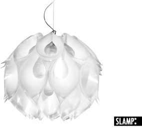 Slamp Flora medium, závěsná exotická rostlina s bílými lístky, 3x20W, prům. 50cm