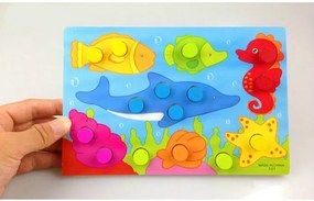 Montessori dřevěná tabulka "barvy" Motiv: Podmořský svět