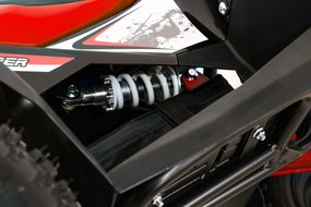 Ramiz Čtyřkolka na baterie E-STAR červená 35 km/h + motor 1000W + nafukovací kola + nastavení sedadla