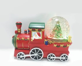 Vánoční LED zátiší s hudbou a sněžením Santův vlak