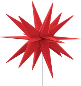 Svítící vánoční hvězda s hrotem a LED skládací červená 57 cm - Default Title