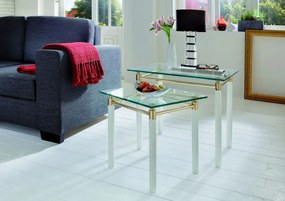 Mørtens furniture Konferenční stolek Terrell, 42 cm, bílá / zlatá