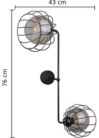 Nástěnné svítidlo SOLO BLACK 2xE27/60W/230V