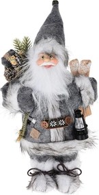 Santa Claus v šedém kabátě 37 cm