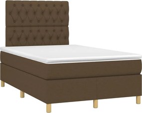Box spring postel s matrací a LED tmavě hnědá 120x190 cm textil 3270270