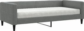 Válenda s matrací tmavě šedá 90 x 190 cm textil 3196571
