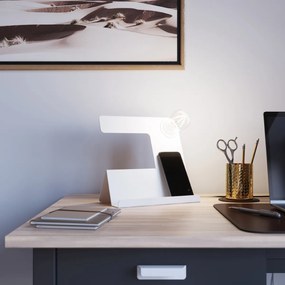 Stolní lampa Incline, bílé tělo svítidla