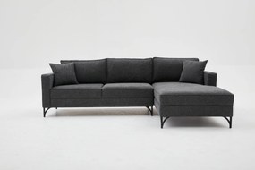 Hanah Home Rohová pohovka BERLIN antracitová pravá 258 cm 825BLC2806