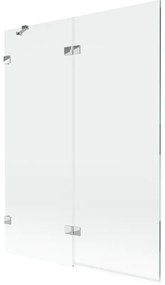 Mexen Lunar sprchová zástěna 2-křídlá levá 130 x 150 cm, transparentní, chrom - 897-130-100-01-00-L
