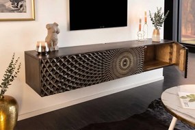 Designový závěsný TV stolek Tarragona 160 cm černé mango