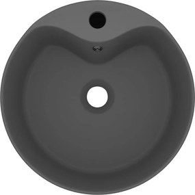 Luxusní umyvadlo přepad matné tmavě šedé 36 x 13 cm keramické 147038
