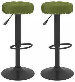 Barové stoličky 2 ks samet / kov Dekorhome Světle zelená