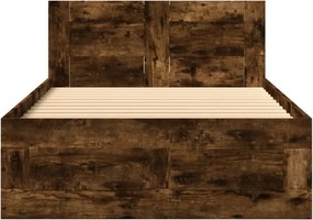 Rám postele s čelem kouřový dub 90 x 200 cm kompozitní dřevo 3295587