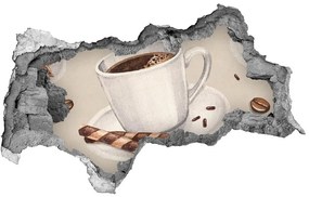 Wallmuralia Samolepící nálepka beton Šálek kávy 95x73 cm