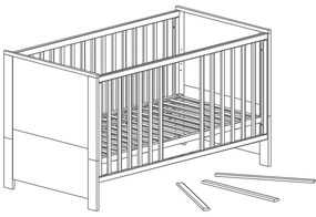 Postýlka v bílo-přírodní barvě 70x140 cm Olaf – Roba