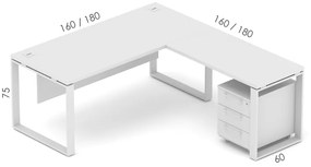 NABYTEK-DESIGNOVY.CZ - DEBZ13O - Kancelářská sestava EPIC Z13 O, volitelná délka stolu 160/180cm, délka s přístavným stolem 160/180cm, dub/černá