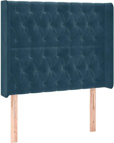 Box spring postel s matrací a LED tmavě modrá 100x200 cm samet 3139731