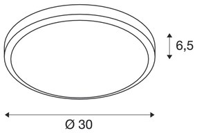 SLV 229971 Ainos, stropní kulaté svítidlo se senzorem, LED 22W 3000K, bílá, průměr 30cm, IP44