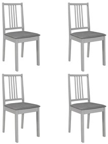 Jídelní židle s poduškami 4 ks šedé masivní dřevo,  247639