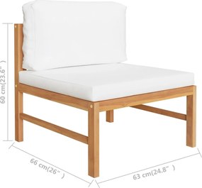 vidaXL 3dílná zahradní sedací souprava podušky teakové dřevo [316108] Barva: krémová