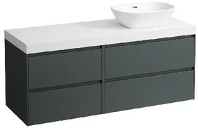 Laufen Lani - Umyvadlová skříňka, 58x137x49 cm, 4 zásuvky, výřez vpravo, šedá/bílá H4045831122661