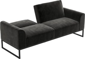 Černá sametová polohovací/rozkládací pohovka 217 cm Adley - II. jakost – CosmoLiving by Cosmopolitan