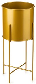 KOVOVÝ KVĚTINÁČ SE STOJÁNEM GOLDEN 55X21 CM ZLATÁ
